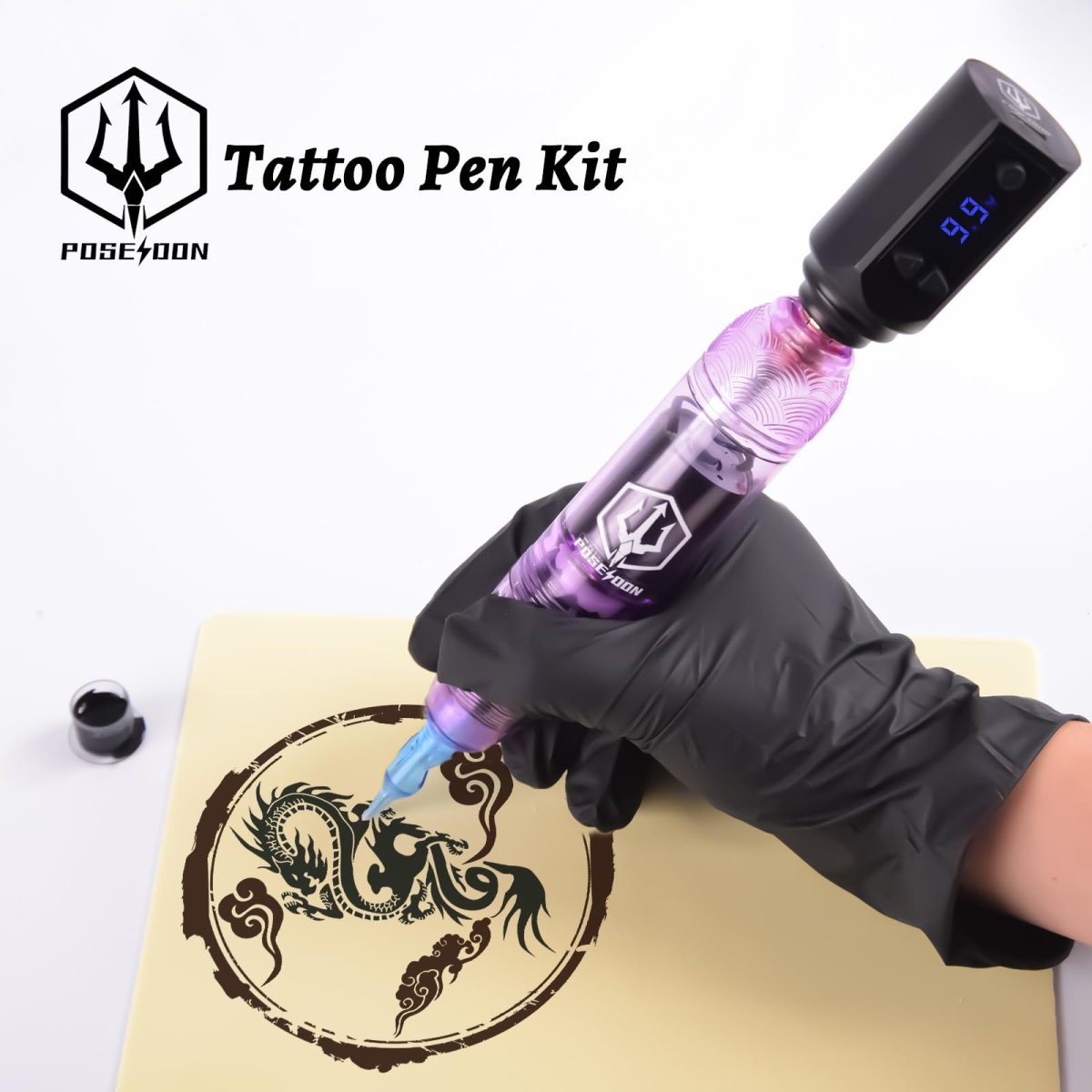 POSEIDON Tattoo Kit, Wireless Tattoo Gun Kit, Tattoo Pen Kit with Power ...